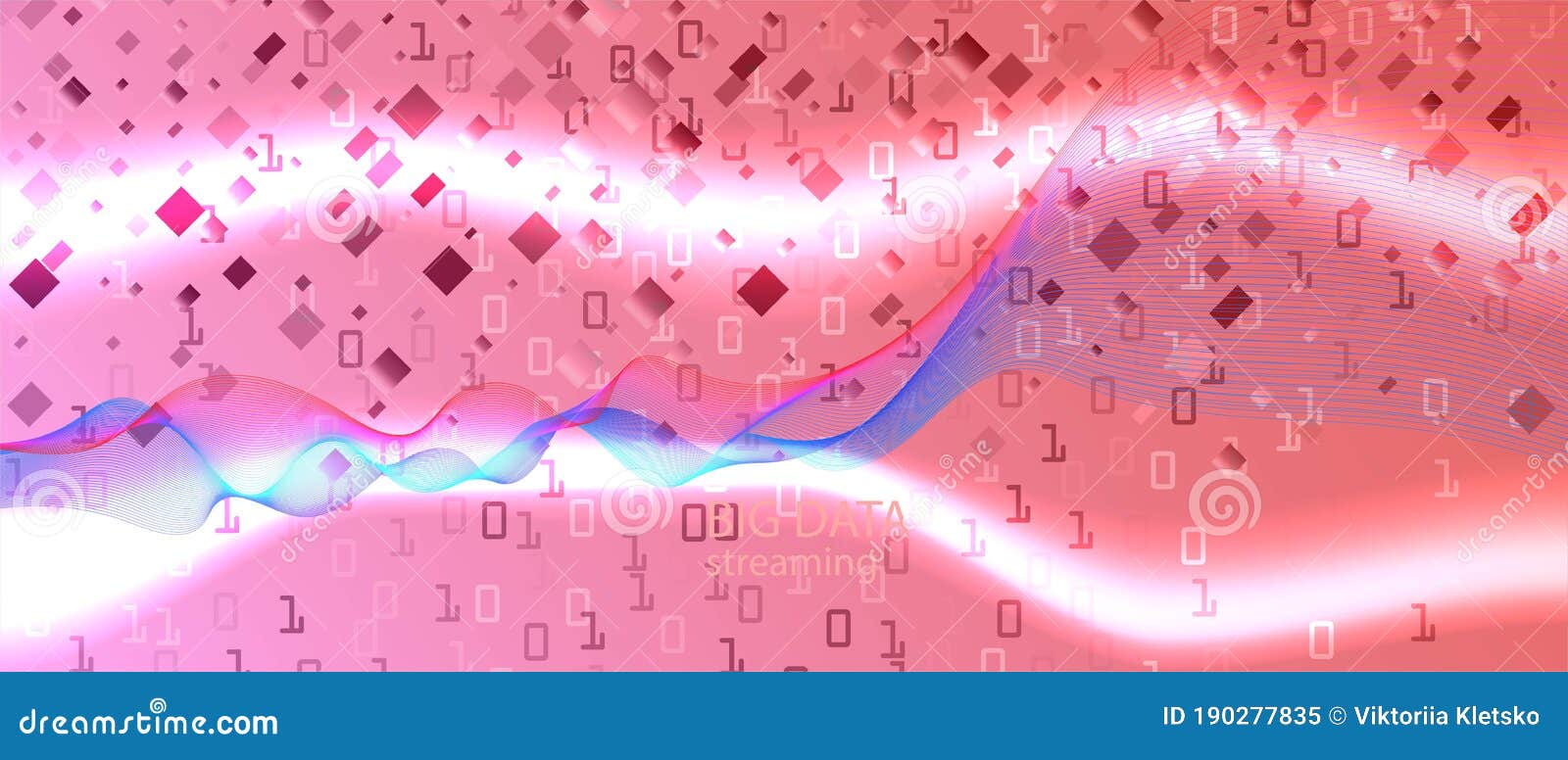 Big Data Stream Vector Wallpaper. Matrix Flying Binary Code. Computing Grunge Music Layout. Blue ...