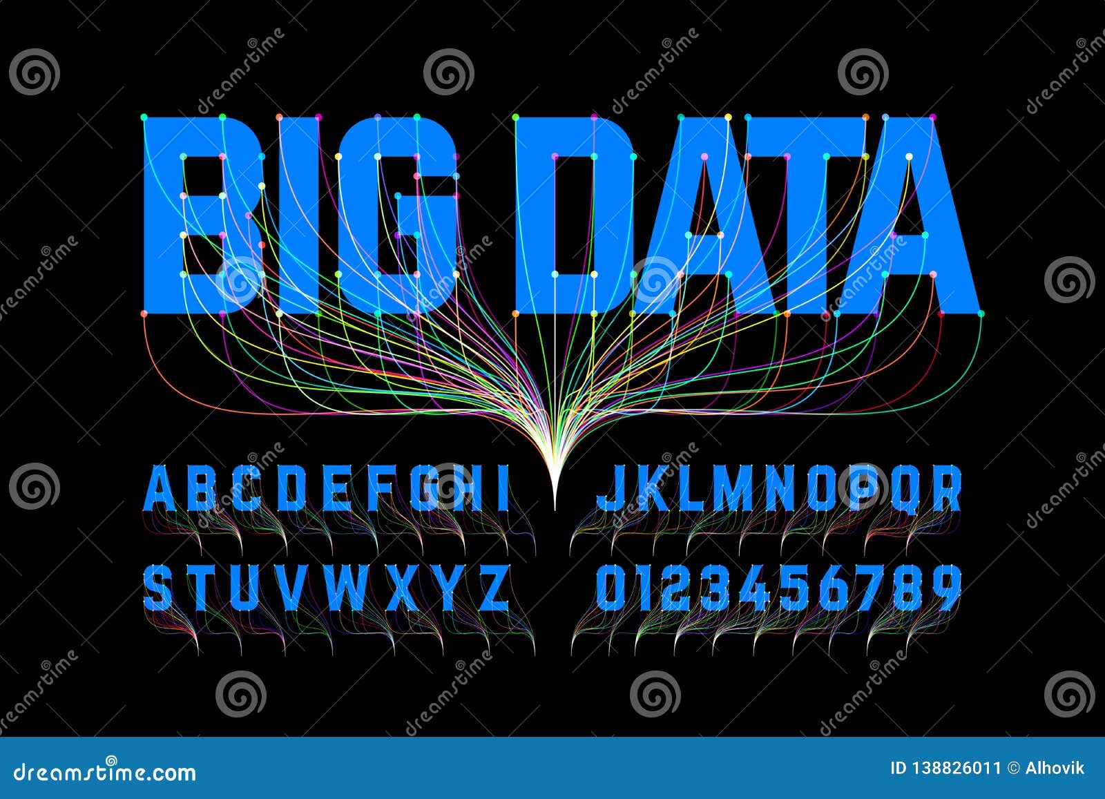 Big Data style font stock vector. Illustration of design - 138826011