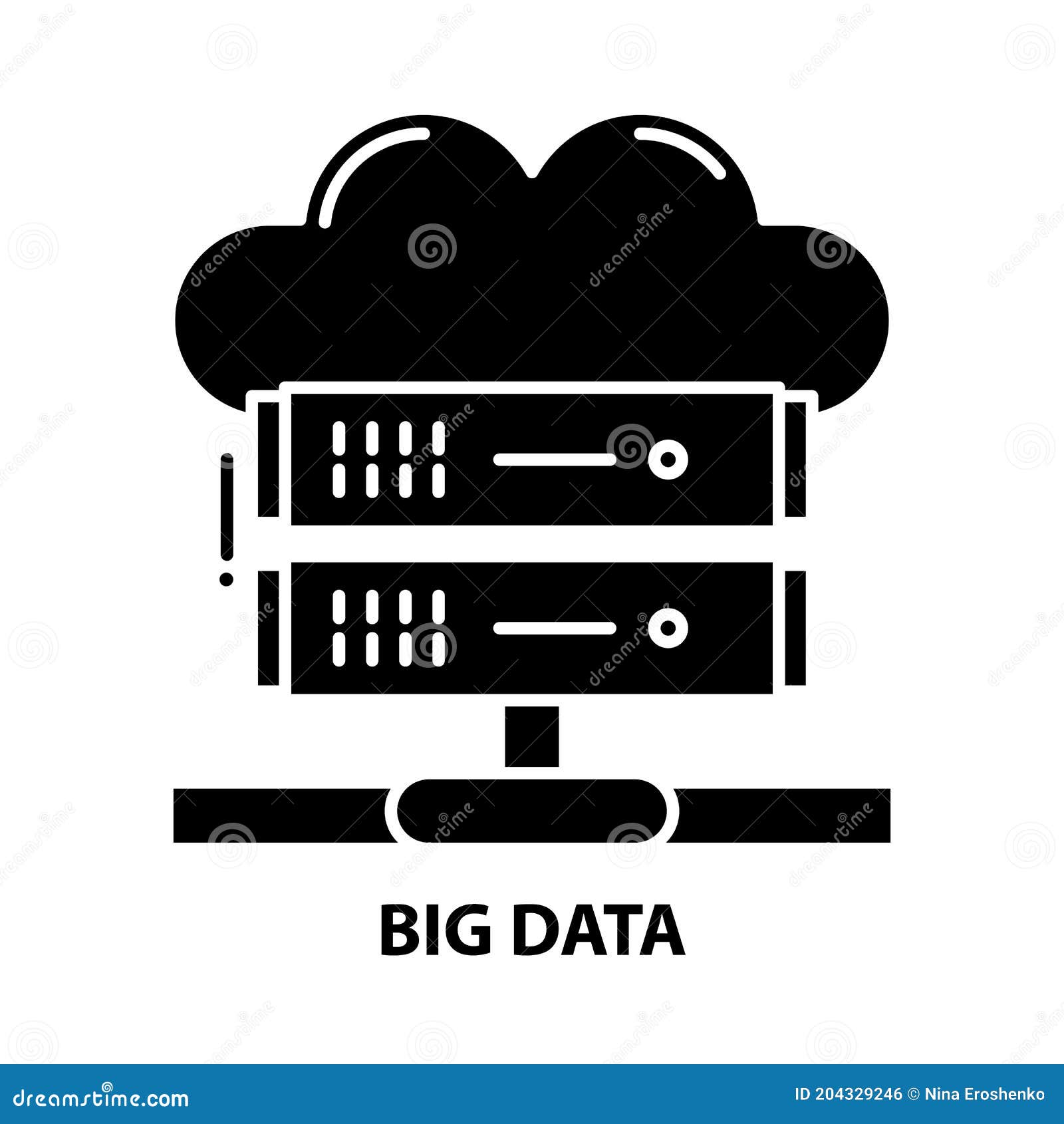 Big Data Symbol Icon, Black Vector Sign with Editable Strokes, Concept ...