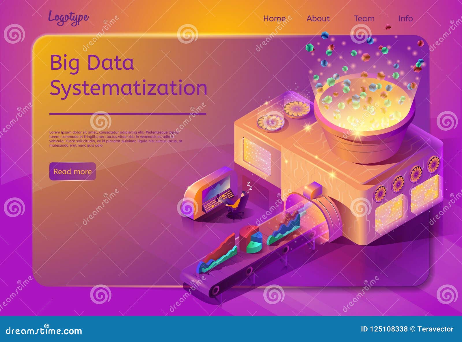 Big Data Automated Systematization Service Vector Stock Vector ...