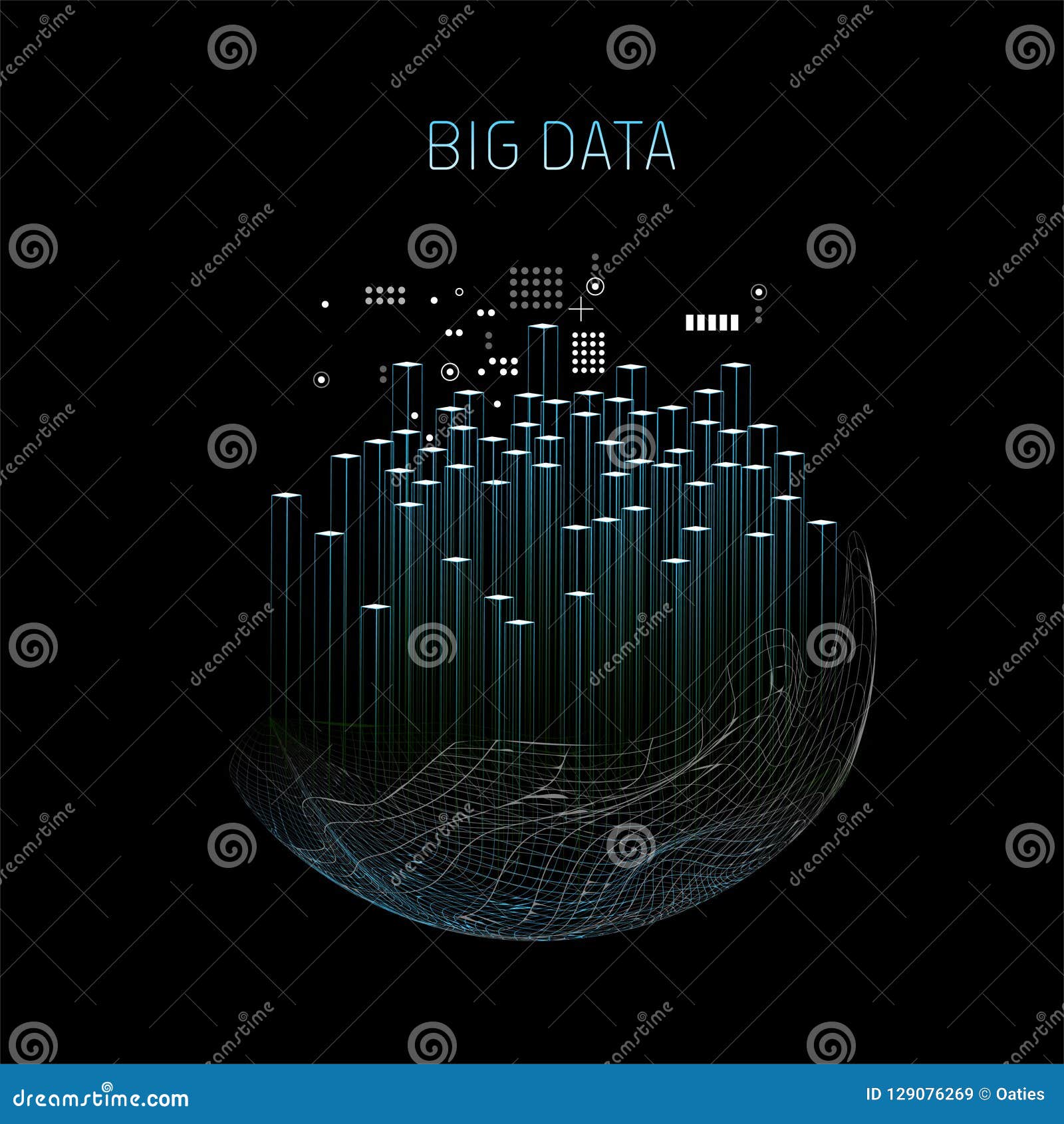Big Data Tech Abstract Vector Background Stock Vector - Illustration of ...