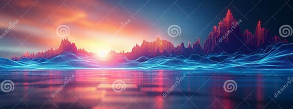 Visualization of Sound Waves. Abstract Digital Soundwaves with Flowing ...