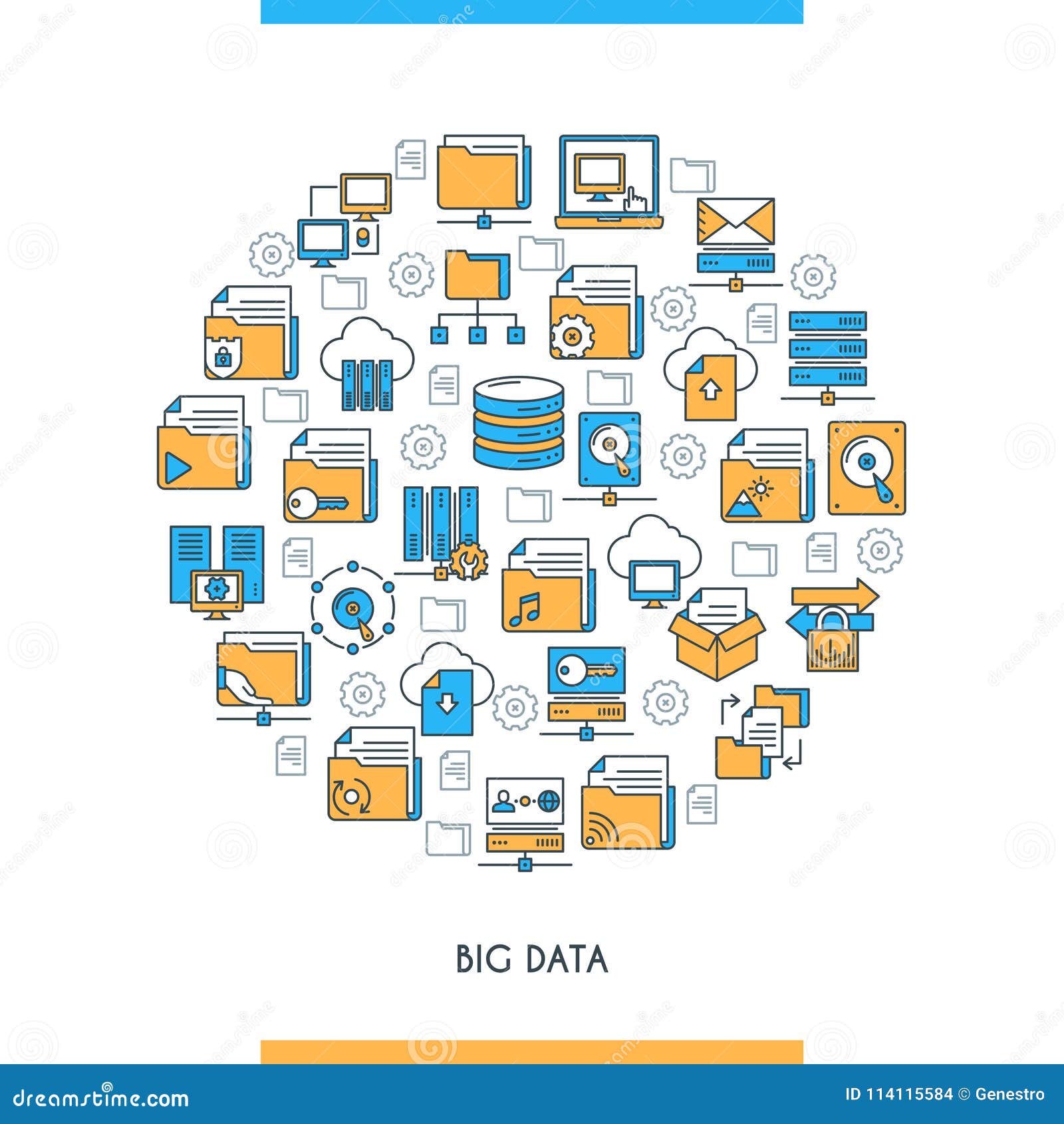 Big Data Technology Concept Stock Illustration - Illustration of ...