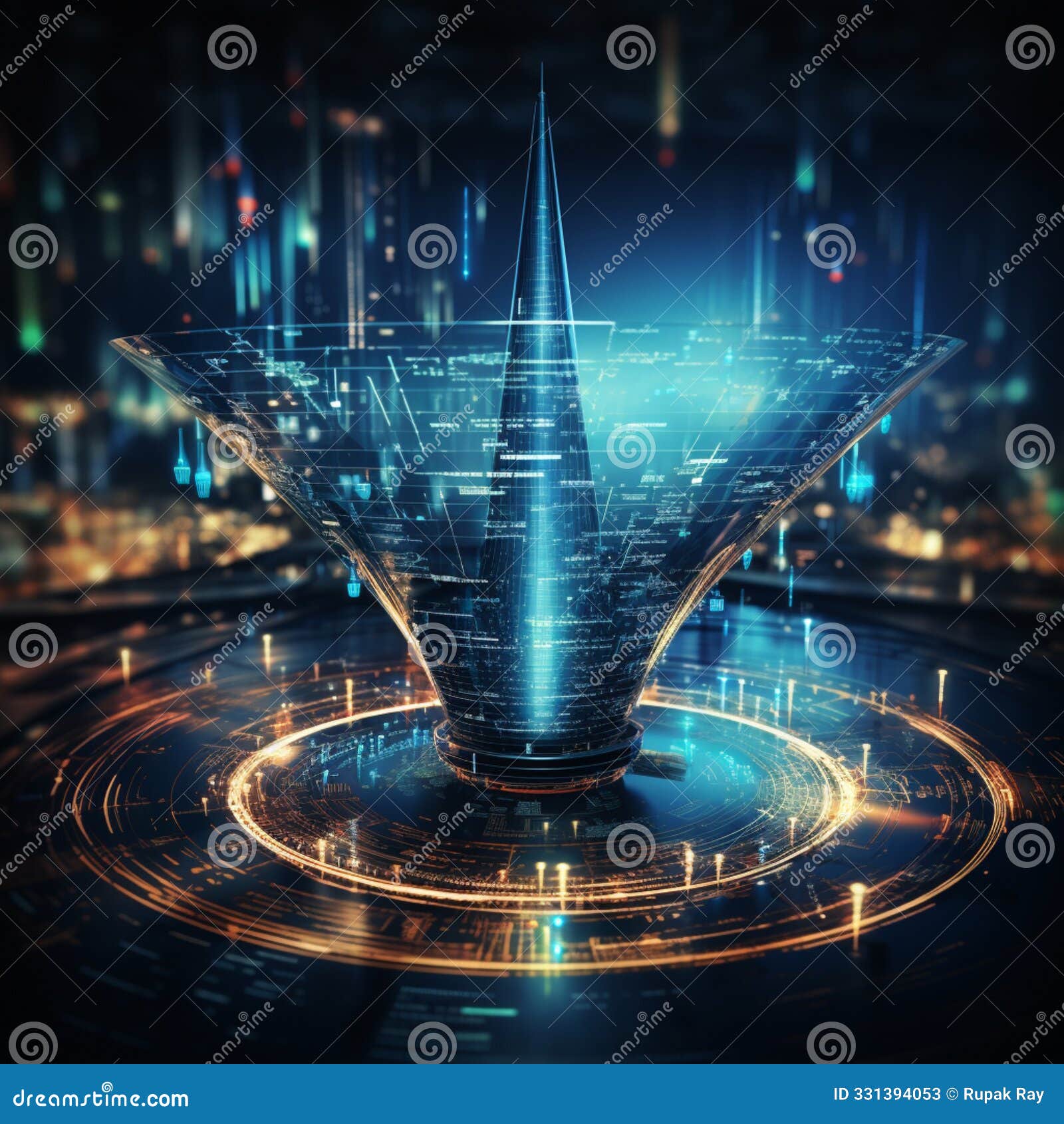 Big Data Technology and Information Flow Concept Stock Illustration ...