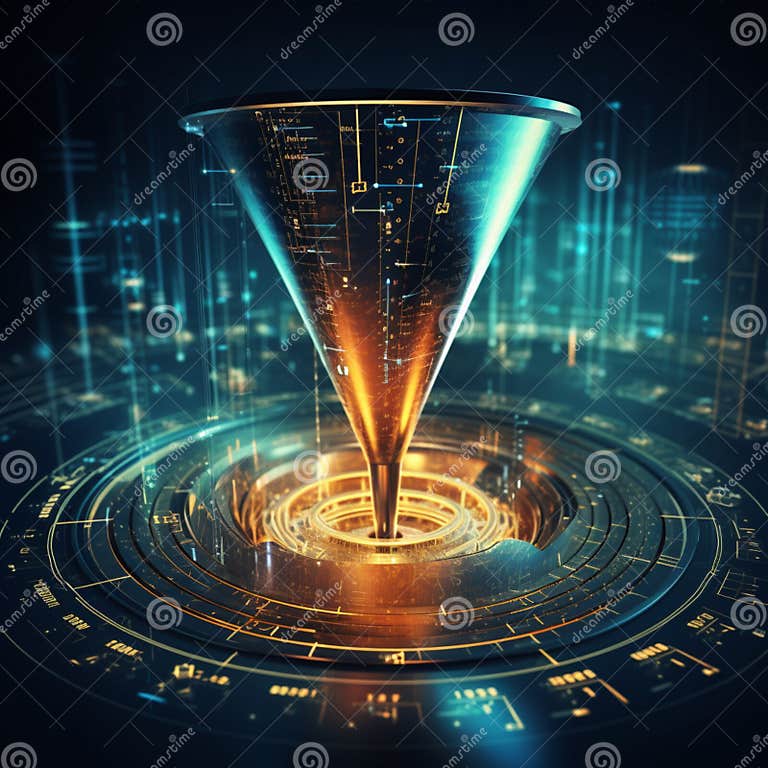 Big Data Technology and Information Funnel Concept Ai Generated Art ...
