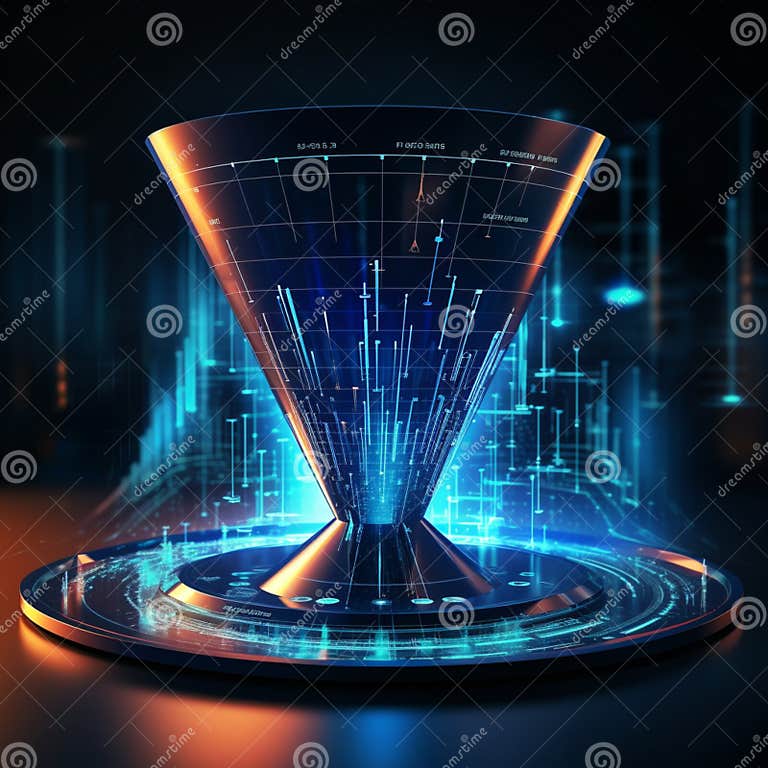 Big Data Technology and Information Funnel Concept Ai Generated Art ...