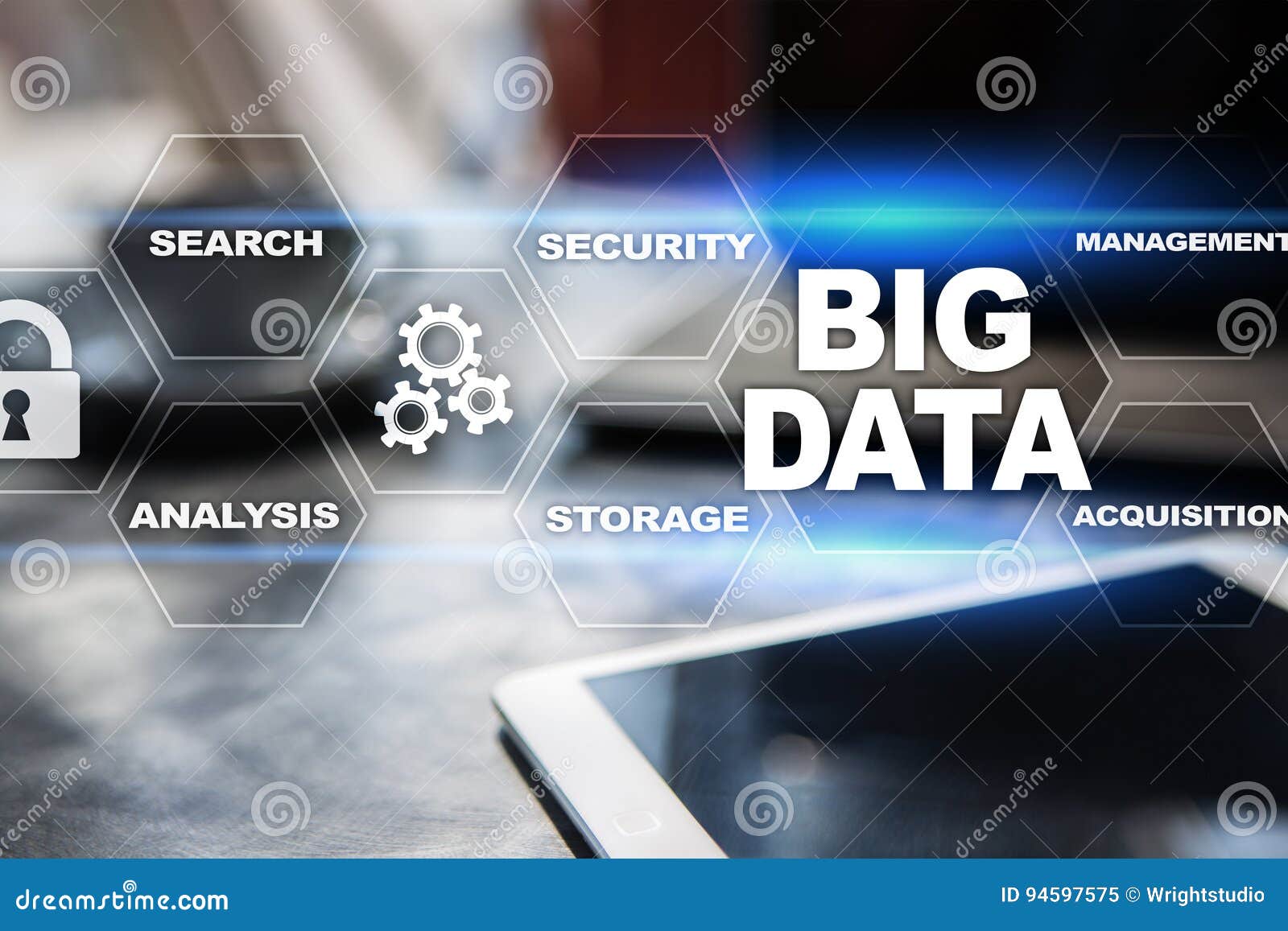 Big Data Technology and Internet Concept on the Virtual Screen. Stock ...