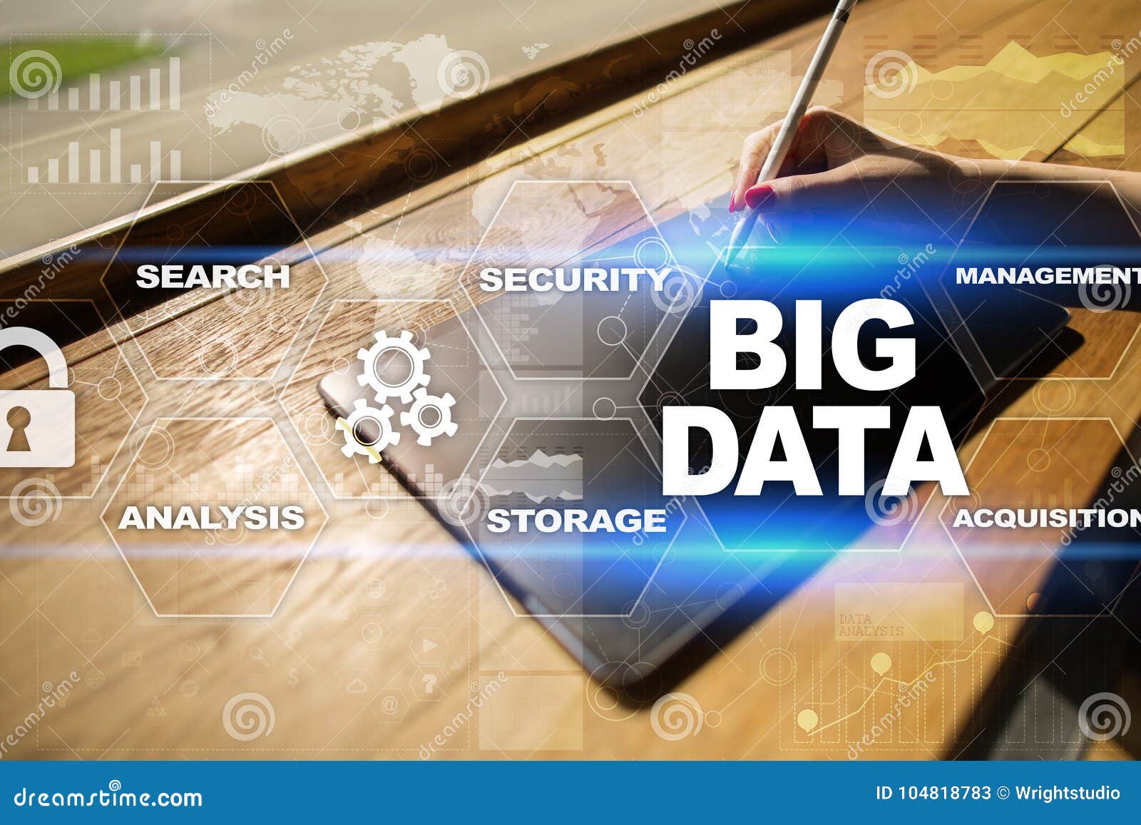 Big Data Technology and Internet Concept on the Virtual Screen Stock ...