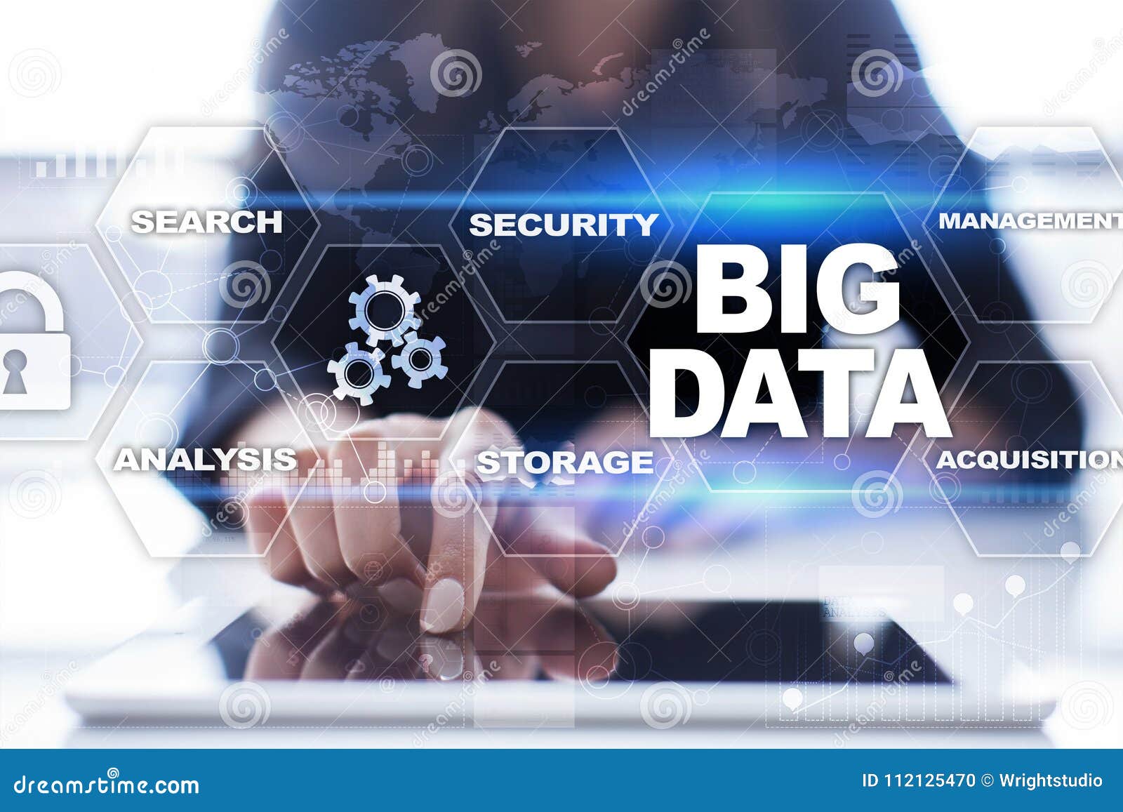 Big Data Technology and Internet Concept on the Virtual Screen. Stock ...