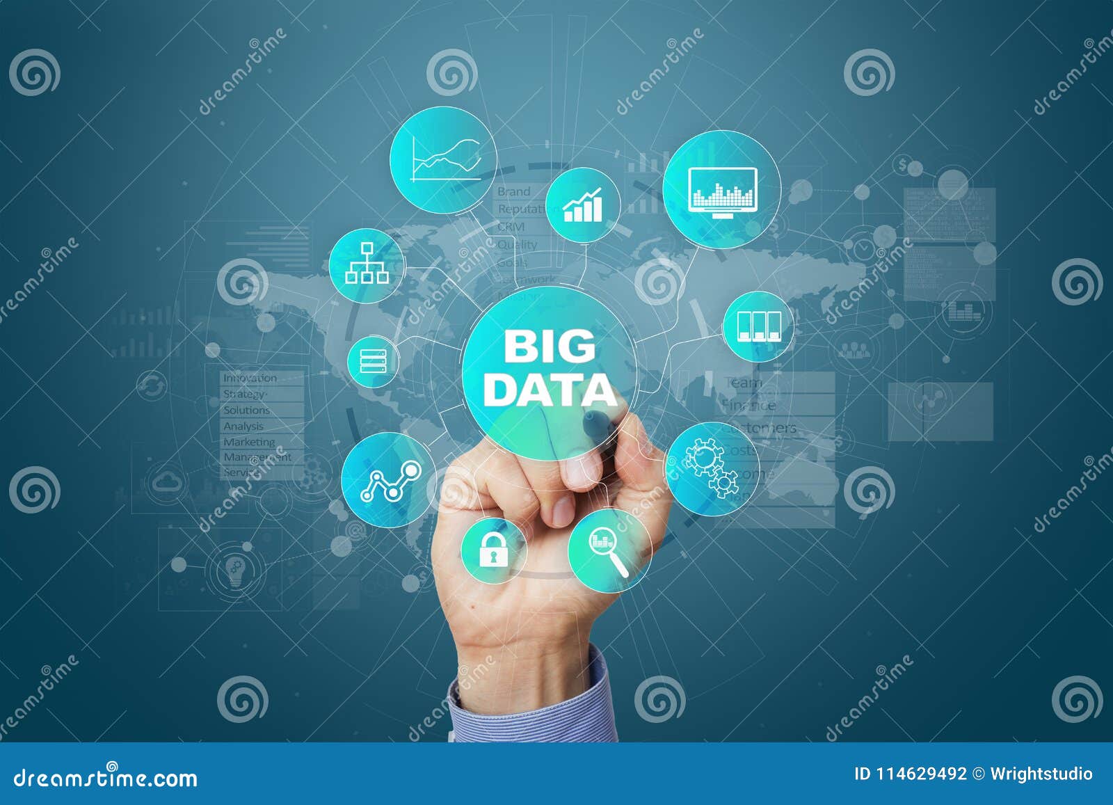 Big Data Technology and Internet Concept on the Virtual Screen. Stock ...