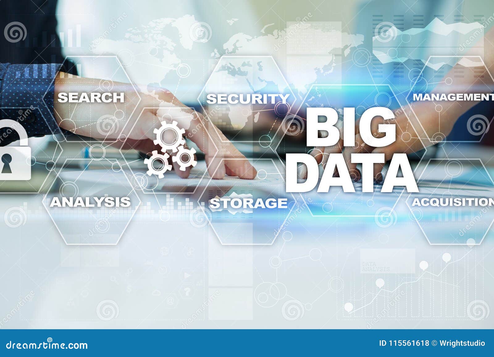 Big Data Technology and Internet Concept on the Virtual Screen. Stock ...