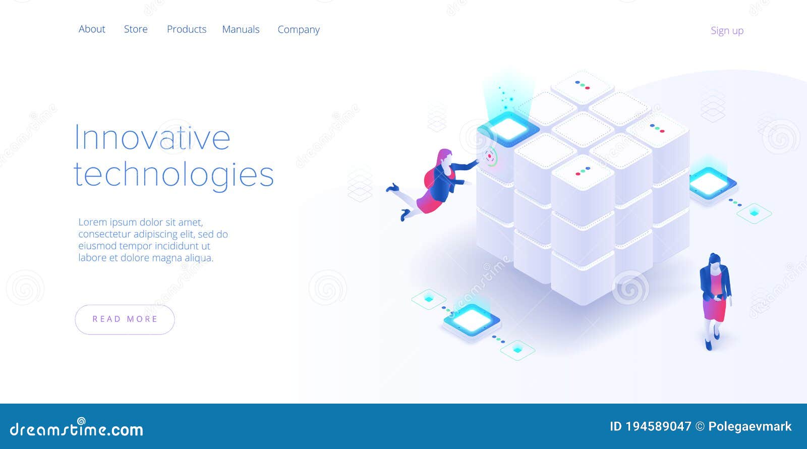 Big Data Technology in Isometric Vector Illustration. Information ...