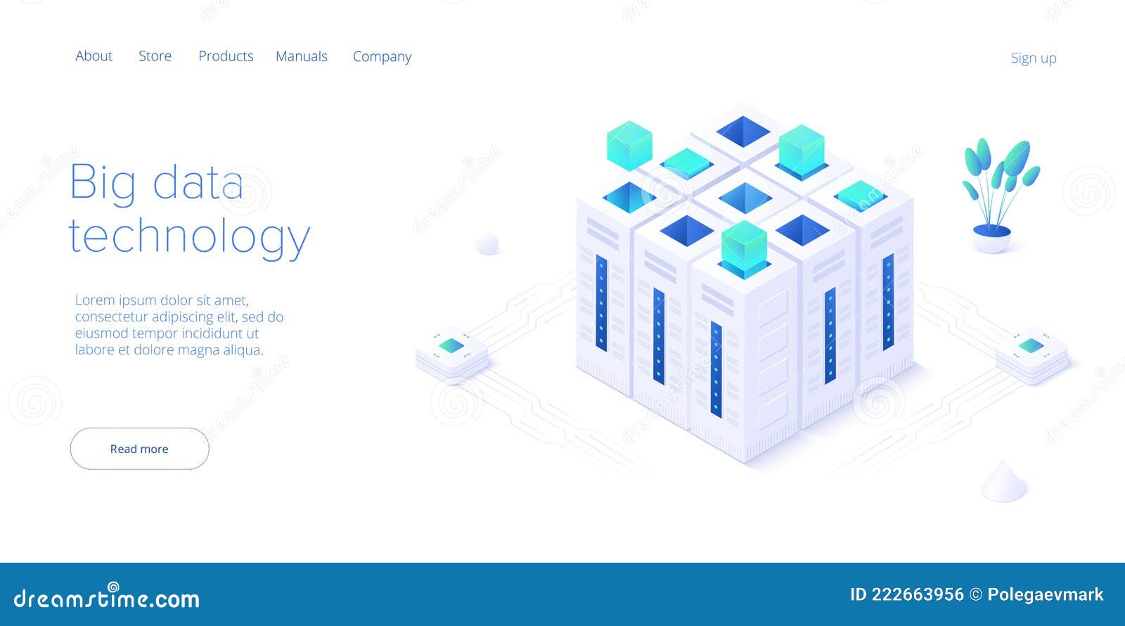 Big Data Technology in Isometric Vector Illustration. Information ...
