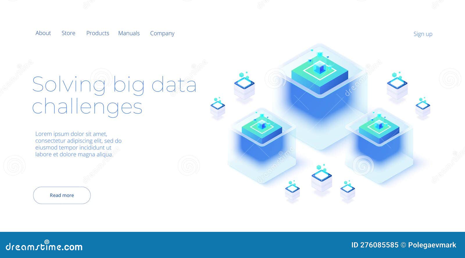 Big Data Technology in Isometric Vector Illustration. Information ...