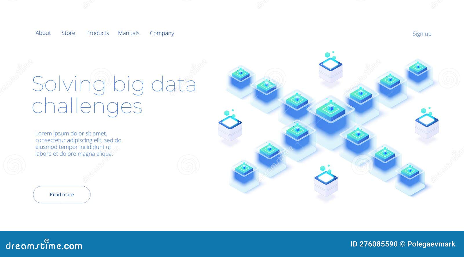Big Data Technology in Isometric Vector Illustration. Information ...