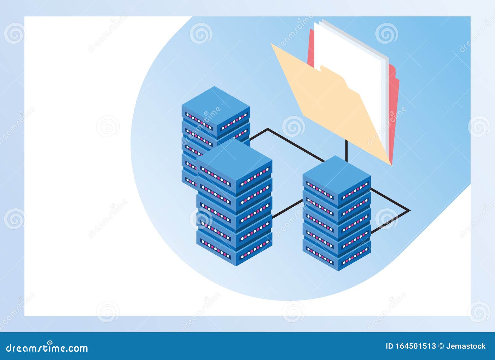 Big Data Technology with Servers Towers Stock Vector - Illustration of ...