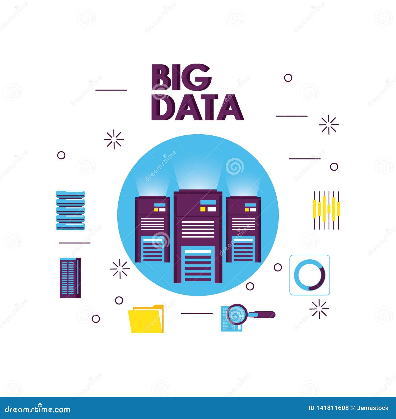 Big data technology stock vector. Illustration of science - 141811608