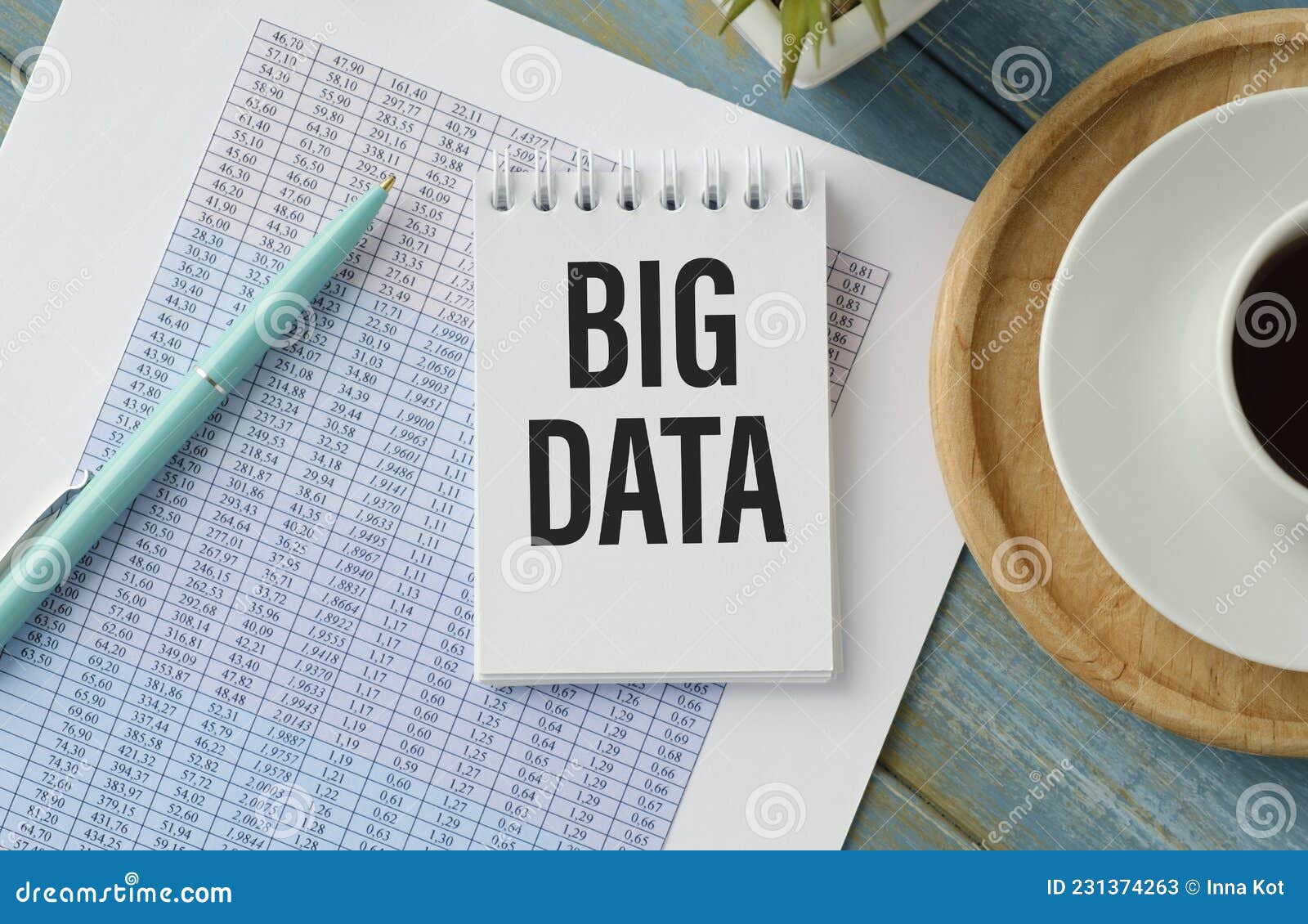 Big Data Text in Notepad on Office Table Stock Image - Image of student ...