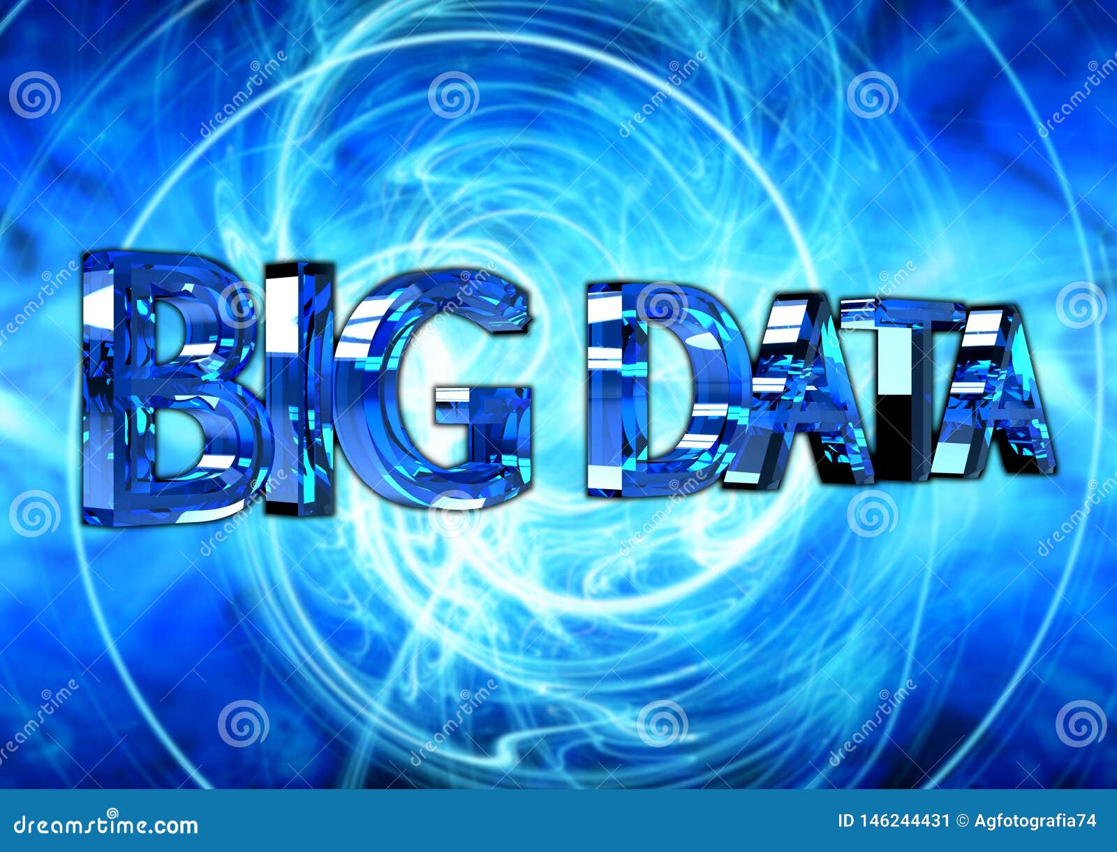 Big Data Text, Poster, Conceptual on Abstract Blue Background with ...