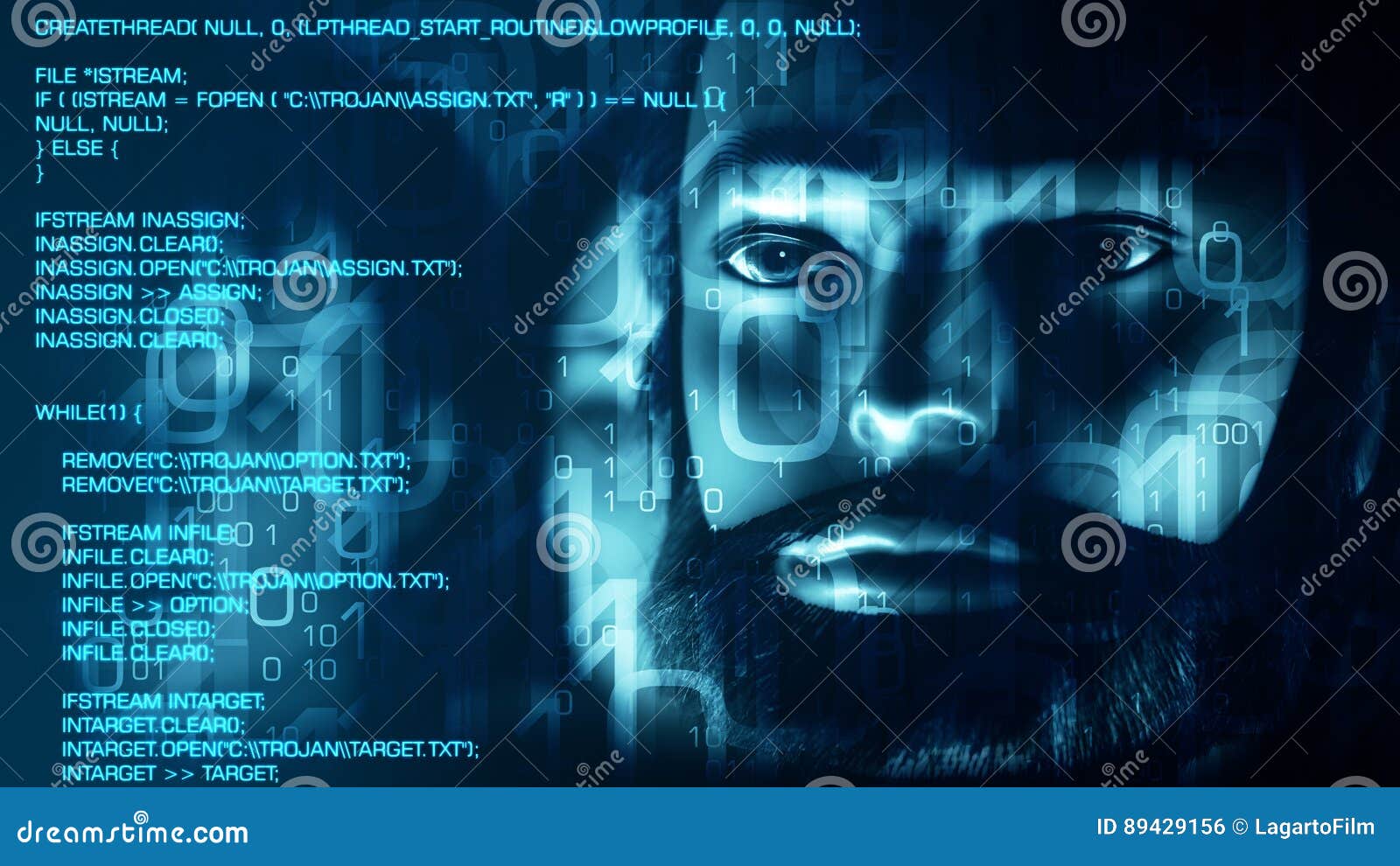Big Data Trojan Virus Infected by Computer Hacker Stock Illustration ...