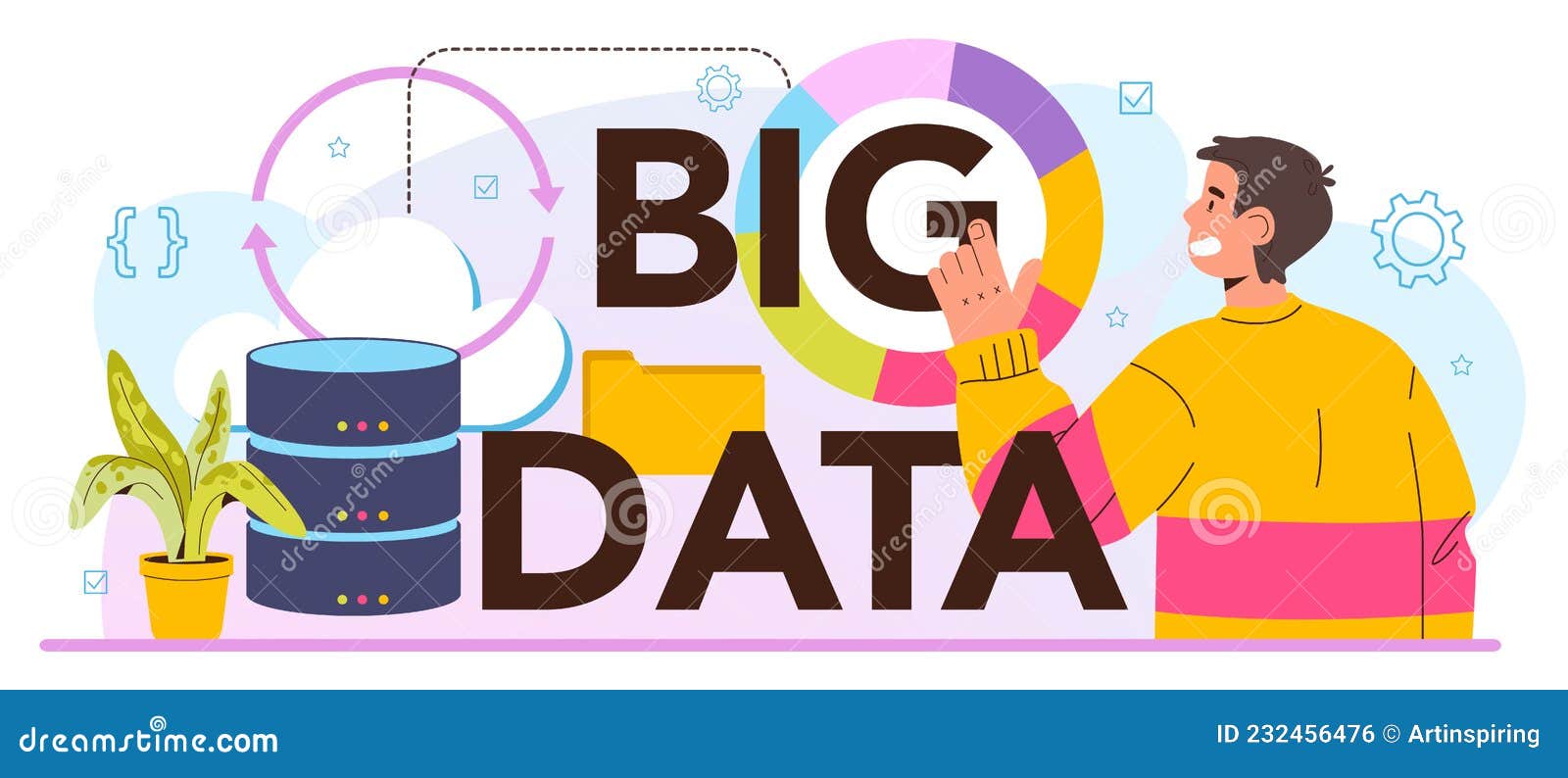Big Data Typographic Header. Big Data from Different Sources Chart ...