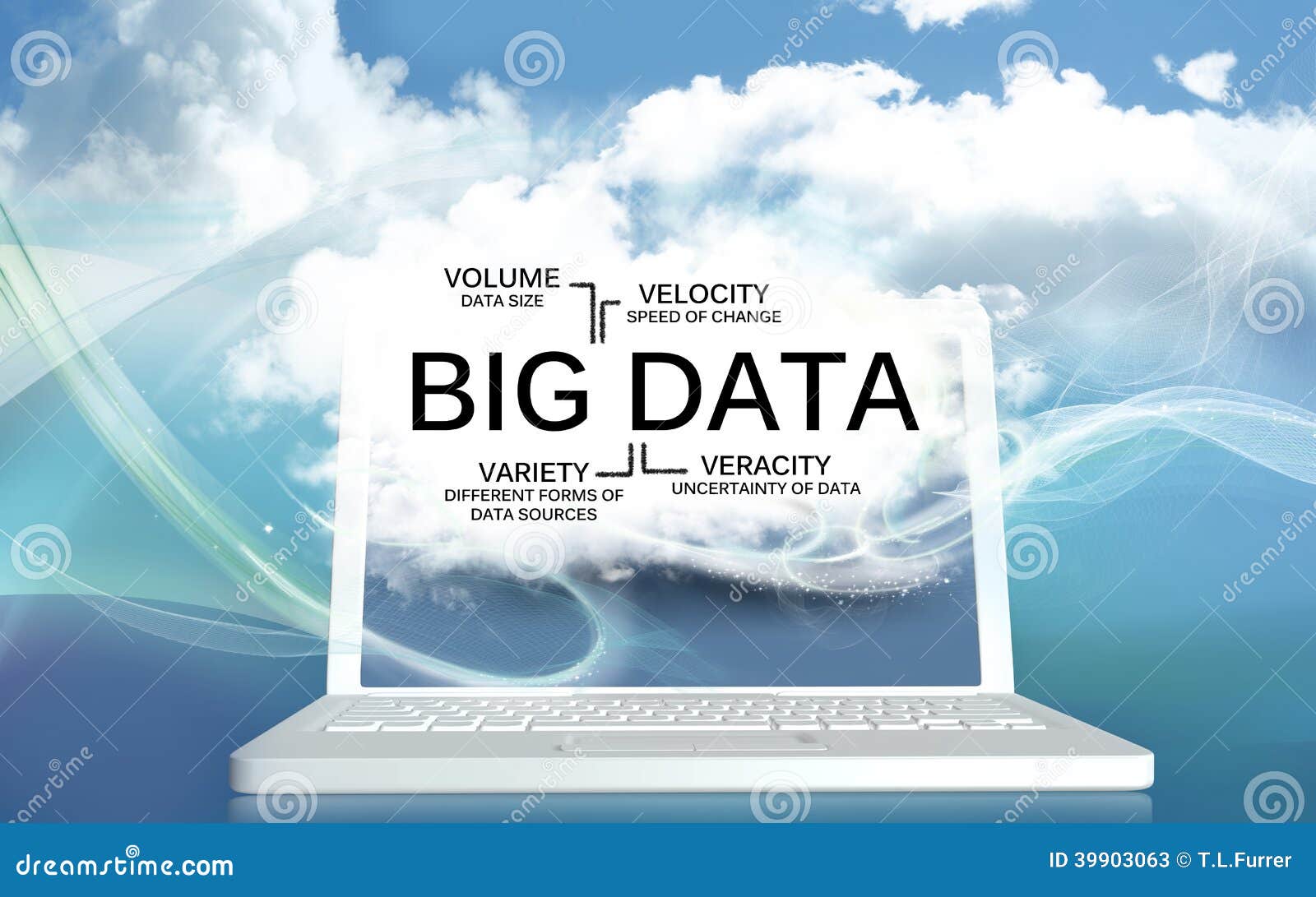 Big Data Volume Concept Illustration. Information Age With Large Data ...