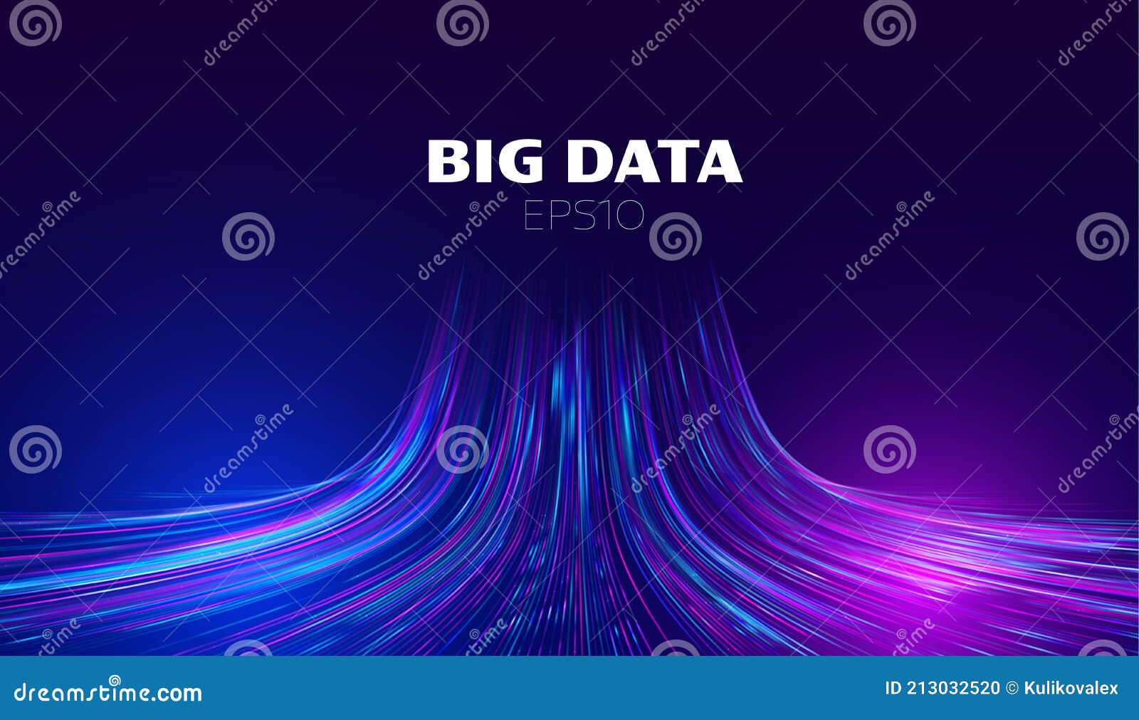 Big Data Vector Illustration. Machine Learning Algorithm For ...