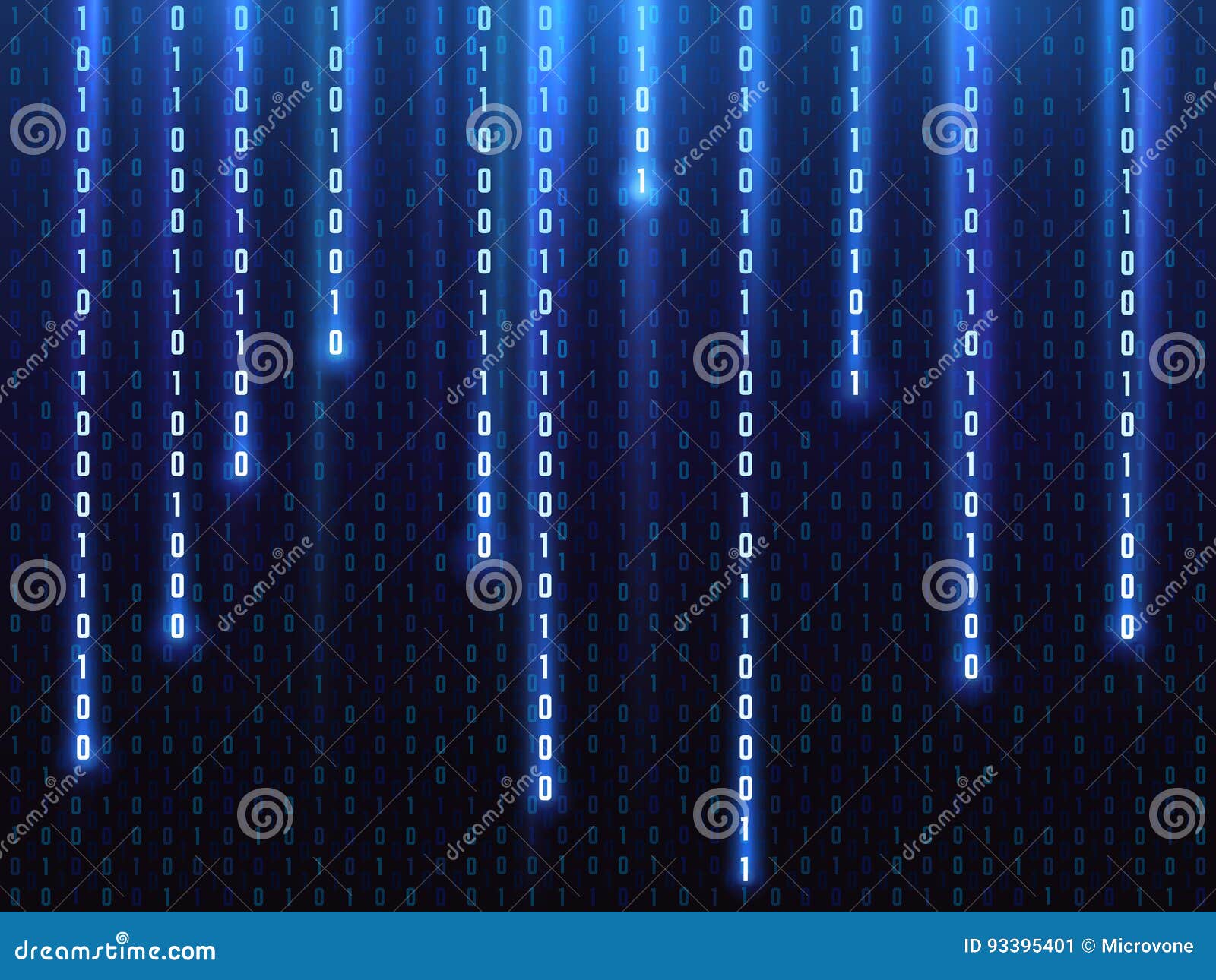 Glowing Red Binary Code On Screen With Word DIGITALISIERUNG German For ...