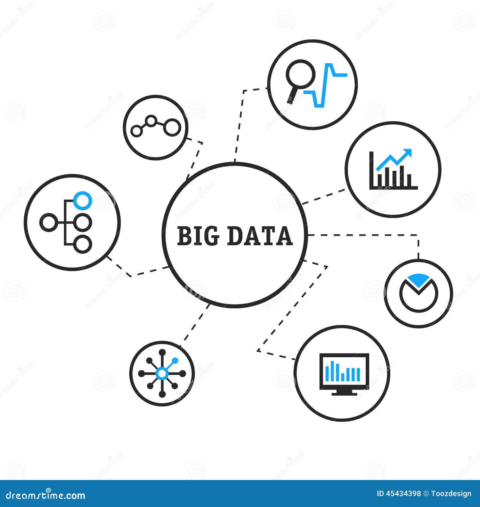 Big Data stock vector. Illustration of computer, management - 45434398