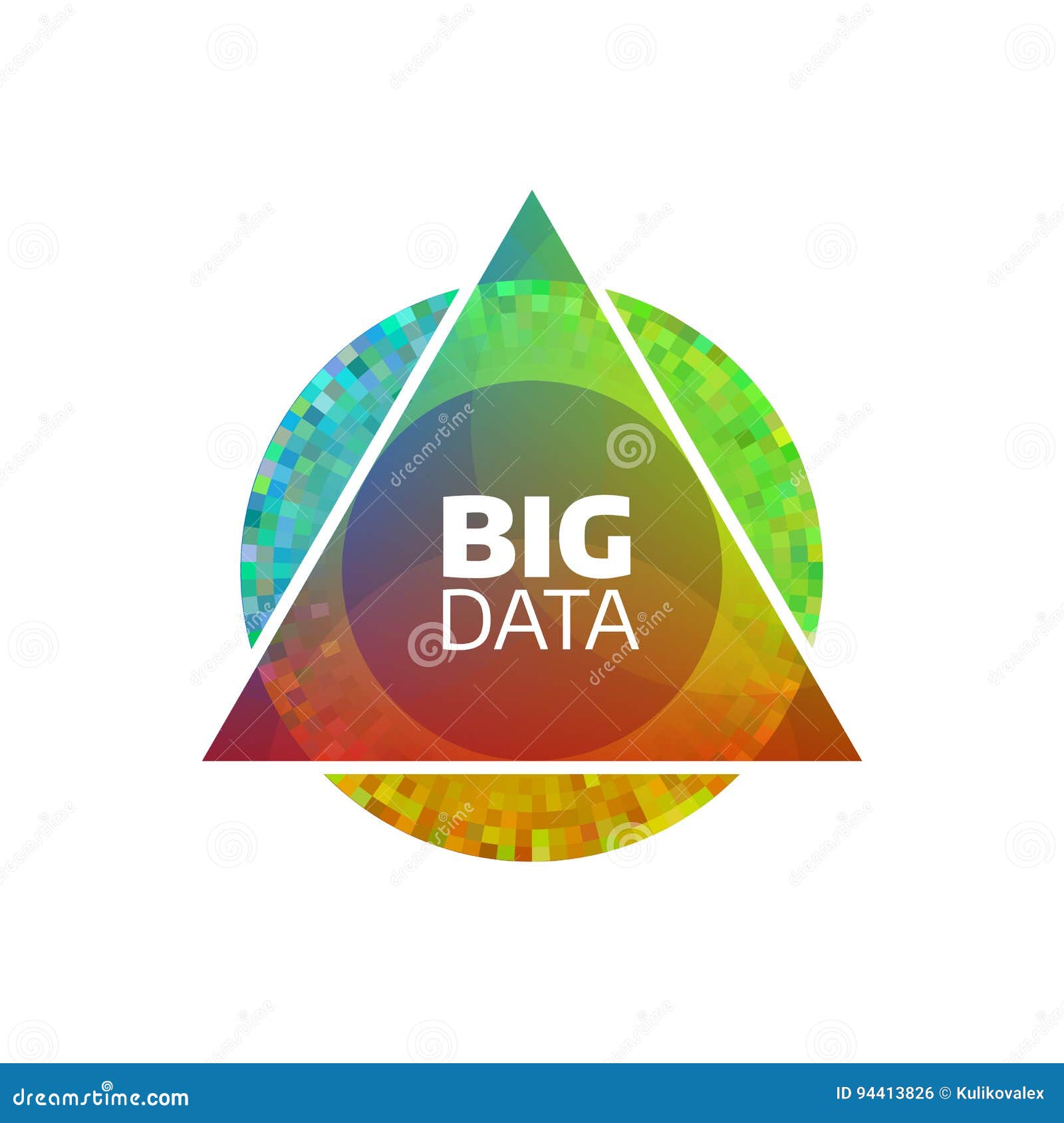 Big Data Vector Icon. Geometric Bigdata Flat Concept. Circle and ...