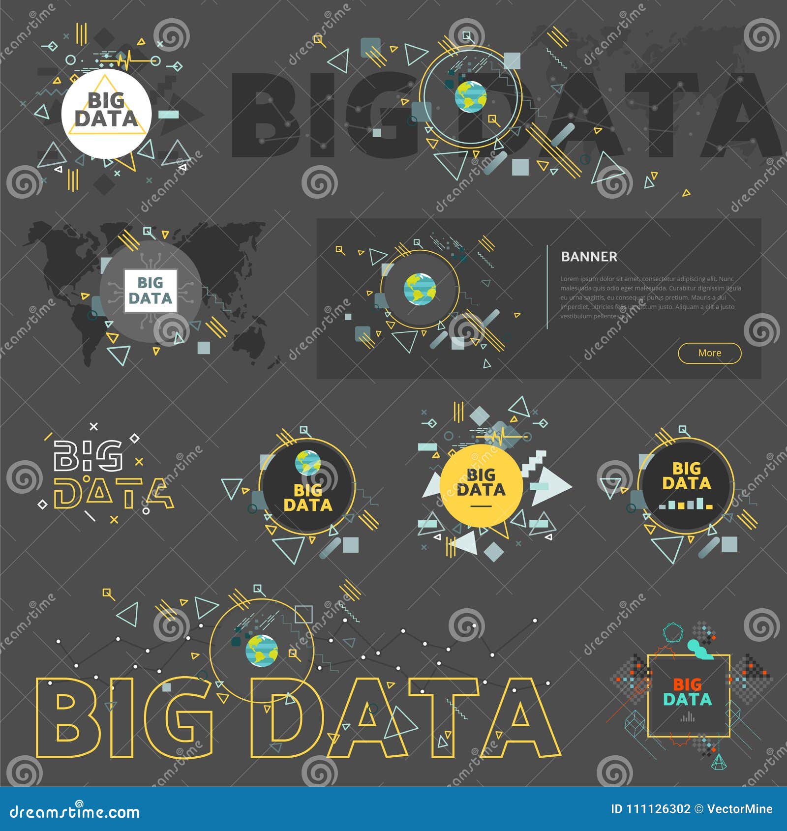 Big Data Vector Illustration Concept. Stock Vector - Illustration of ...