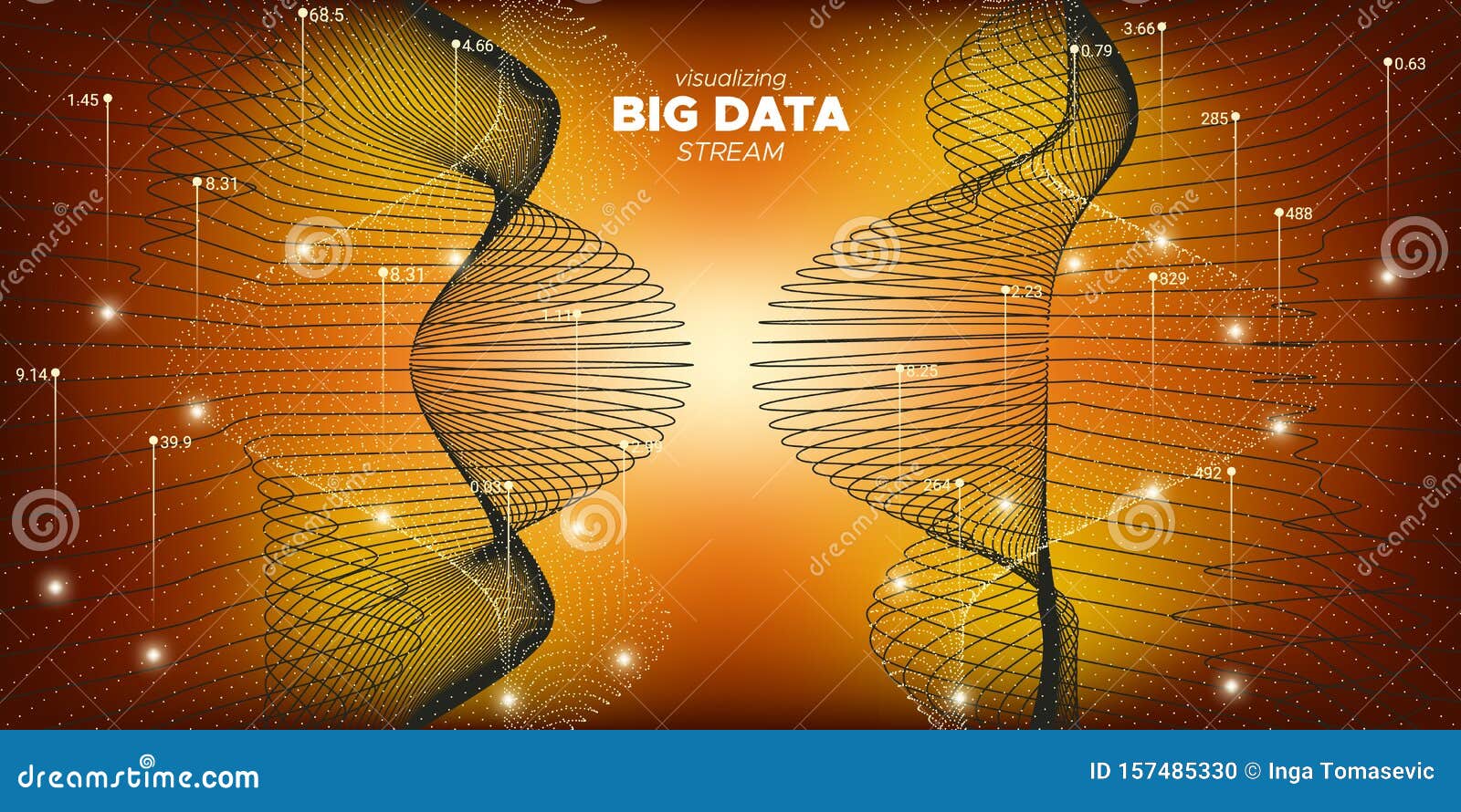 Big Data Vector. Technology Abstract Stock Vector - Illustration of ...