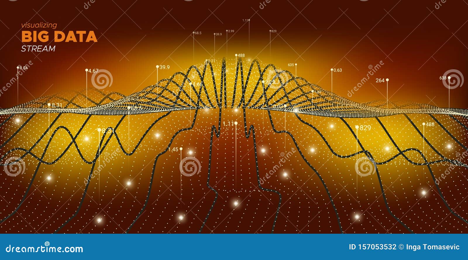 Big Data Vector. Technology Visualization Stock Vector - Illustration ...