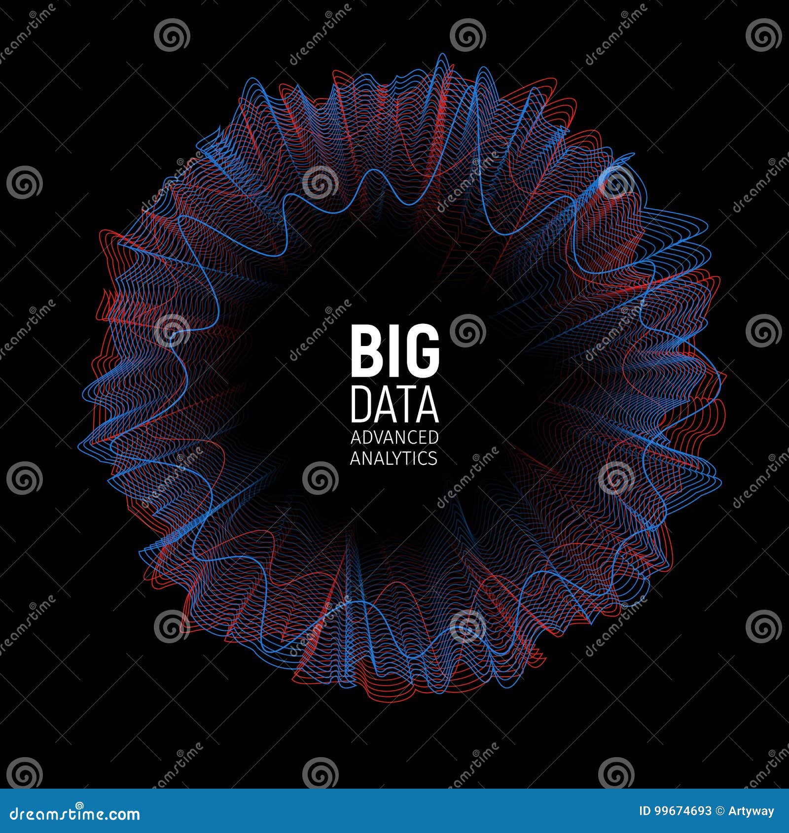 Big Data Vector Visualization Illustration. Futuristic Advanced ...