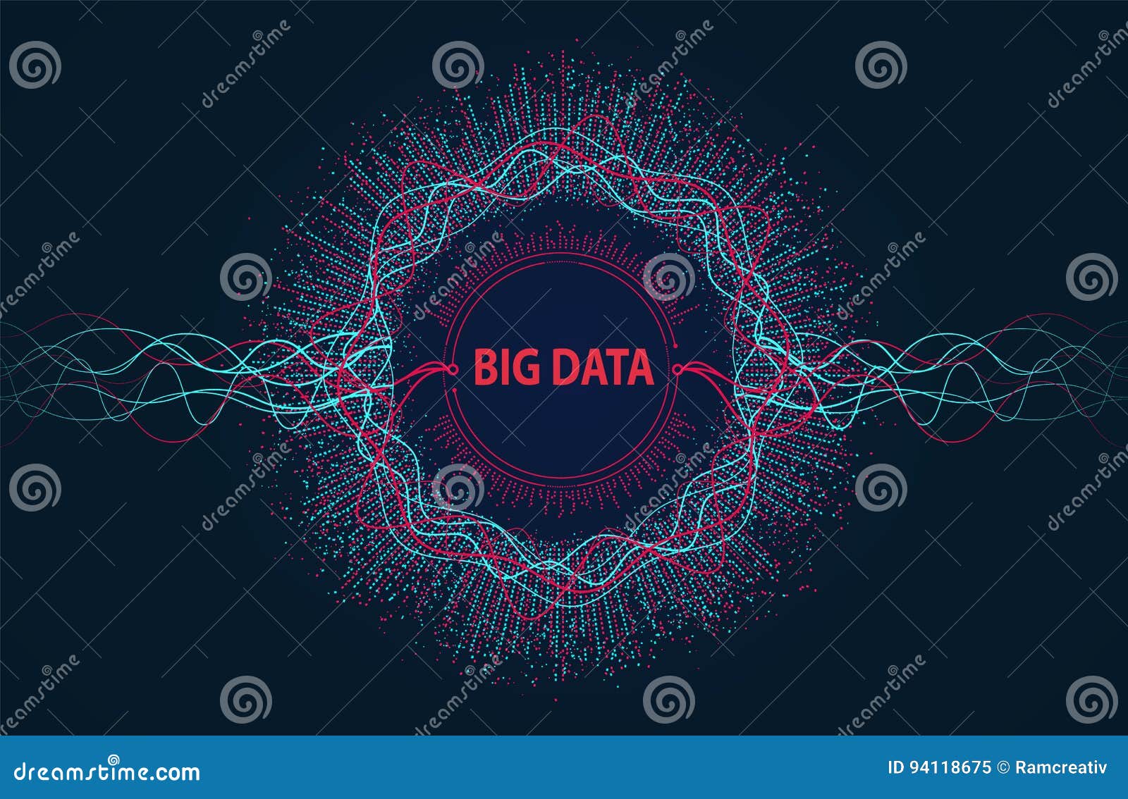 Big Data. Visual Information Flow from Points and Lines Stock Vector ...