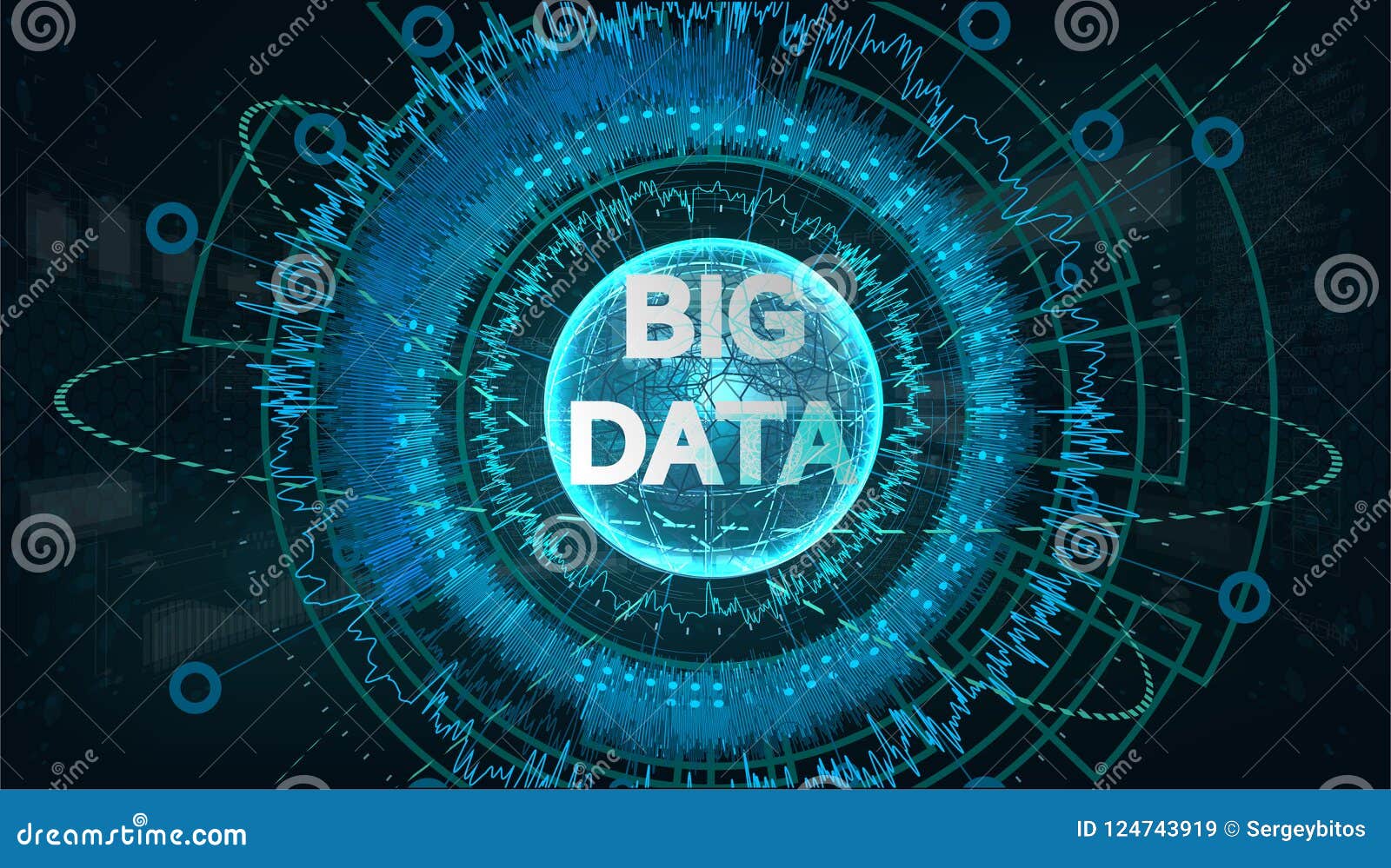 Big data visualization stock vector. Illustration of flow - 124743919