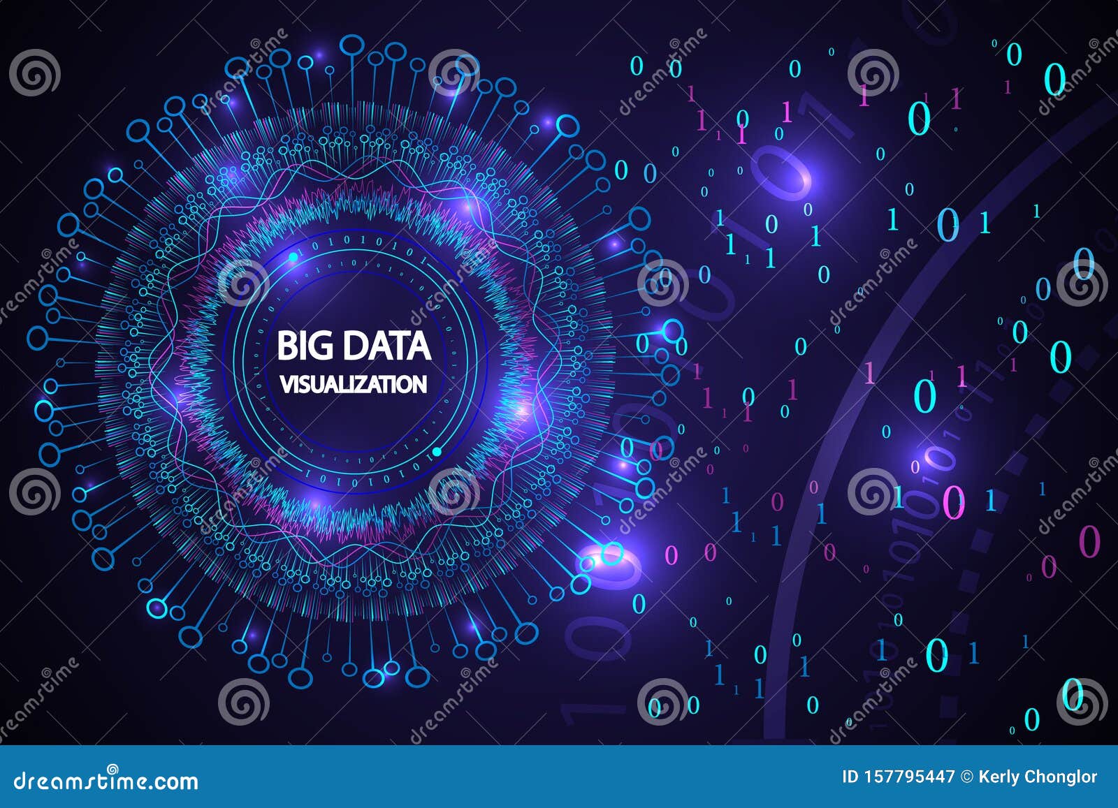 Big Data Visualization Abstract Background Stock Vector - Illustration ...