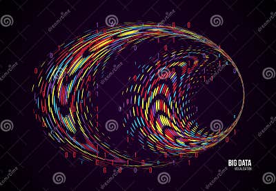 Big Data Visualization. Abstract Background with Dots Array and Binary ...
