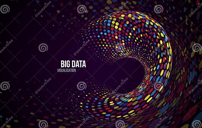 Big Data Visualization Abstract Background With Dots Array And Binary 6725