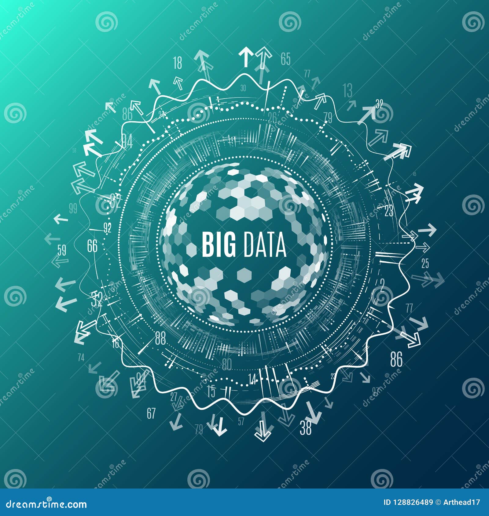 Big Data Visualization Abstract Background With Dots Array And Stock Vector Illustration Of