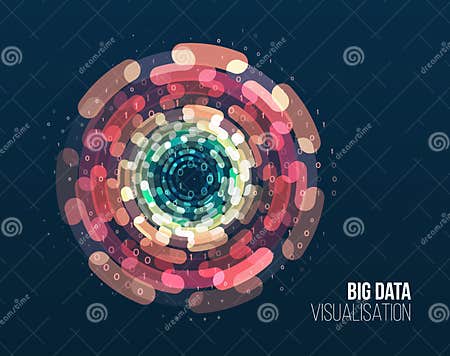 Big Data Visualization. Abstract Background with Lines Array and Binary ...