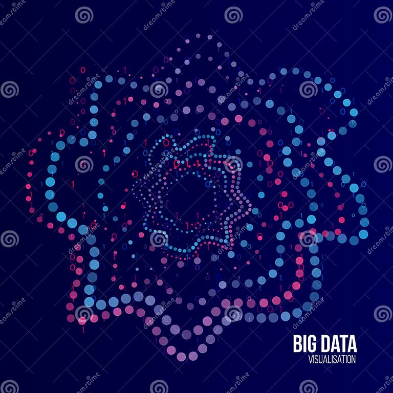 Big Data Visualization Abstract Background With Lines Array And Binary Code Stock Vector 8914