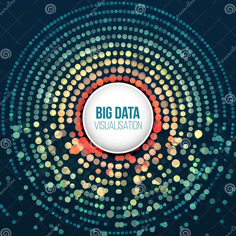 Big Data Visualization Abstract Background With Lines Array And Binary Code Stock Vector 