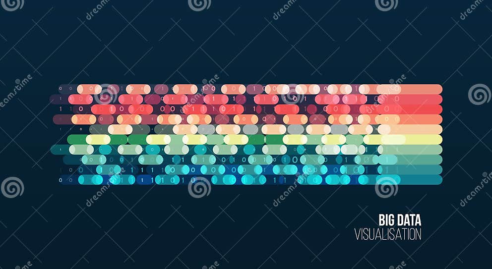 Big Data Visualization Abstract Background With Lines Array And Binary 0737