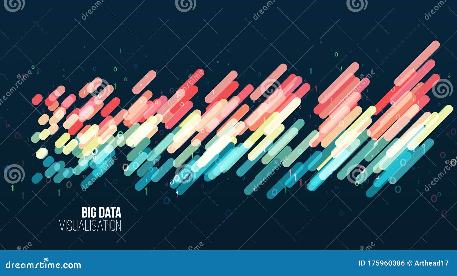 Big Data Visualization Abstract Background With Lines Array And Binary Code Stock Vector 8355