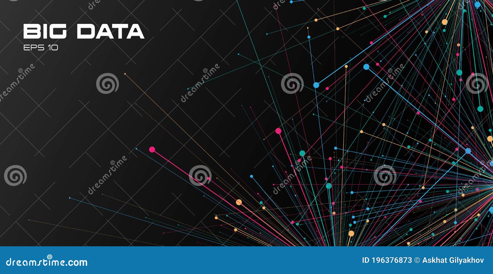 Big Data Visualization. Abstract Background with a Points and ...