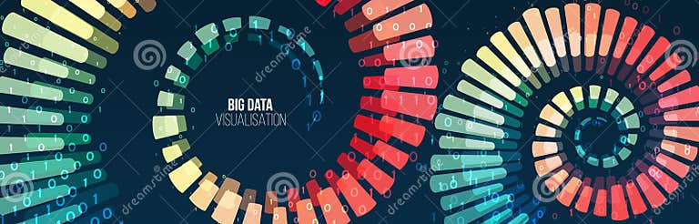 Big Data Visualization Abstract Background With Spiral Array And