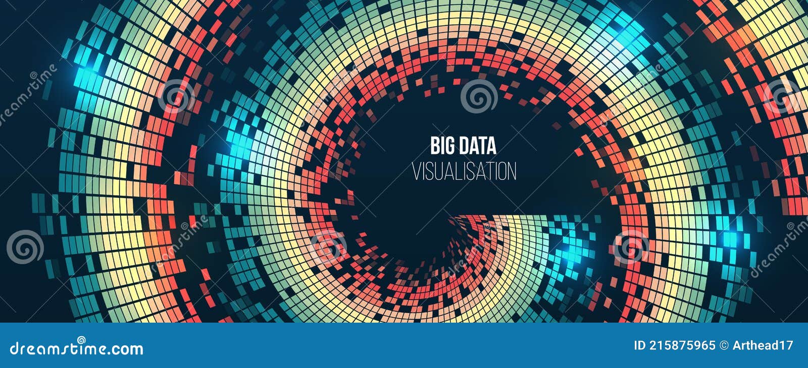 Big Data Visualization Abstract Background With Spiral Array And Binary Code Connection