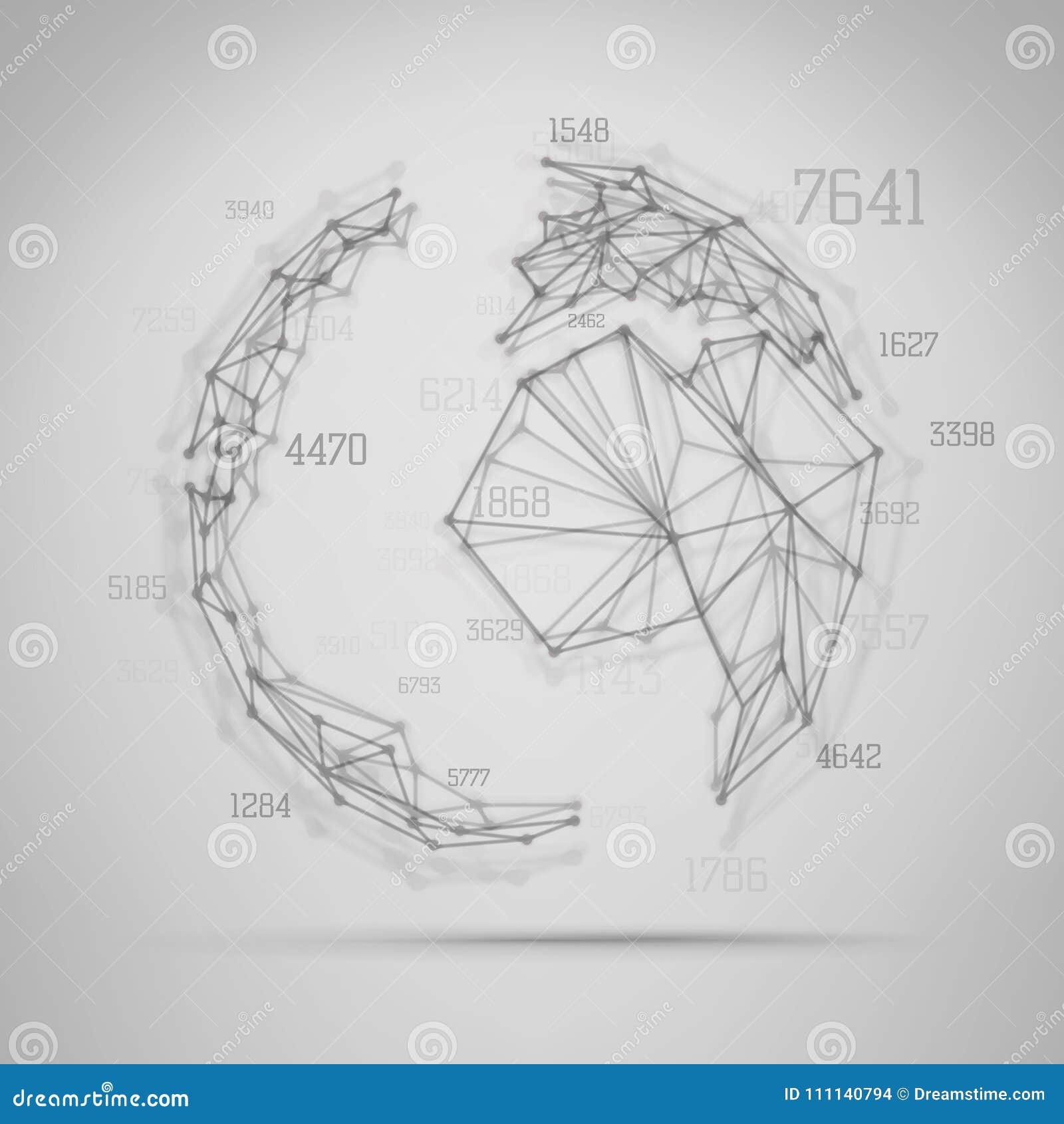 Big Data Visualization . Abstract Earth Globe Stock Vector ...