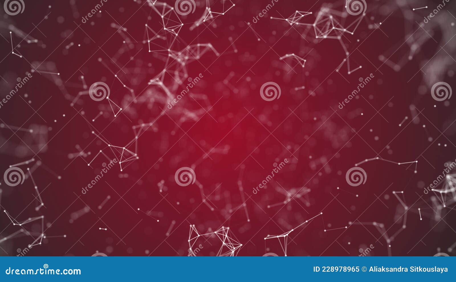 Big Data Visualization, Abstract Nanotechnology Crimson Color Plexus ...